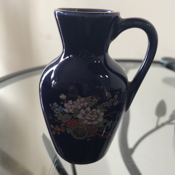 Accents | Vintage Miniature Ceramic Pitcher Asian Floral Wagon Motif ...